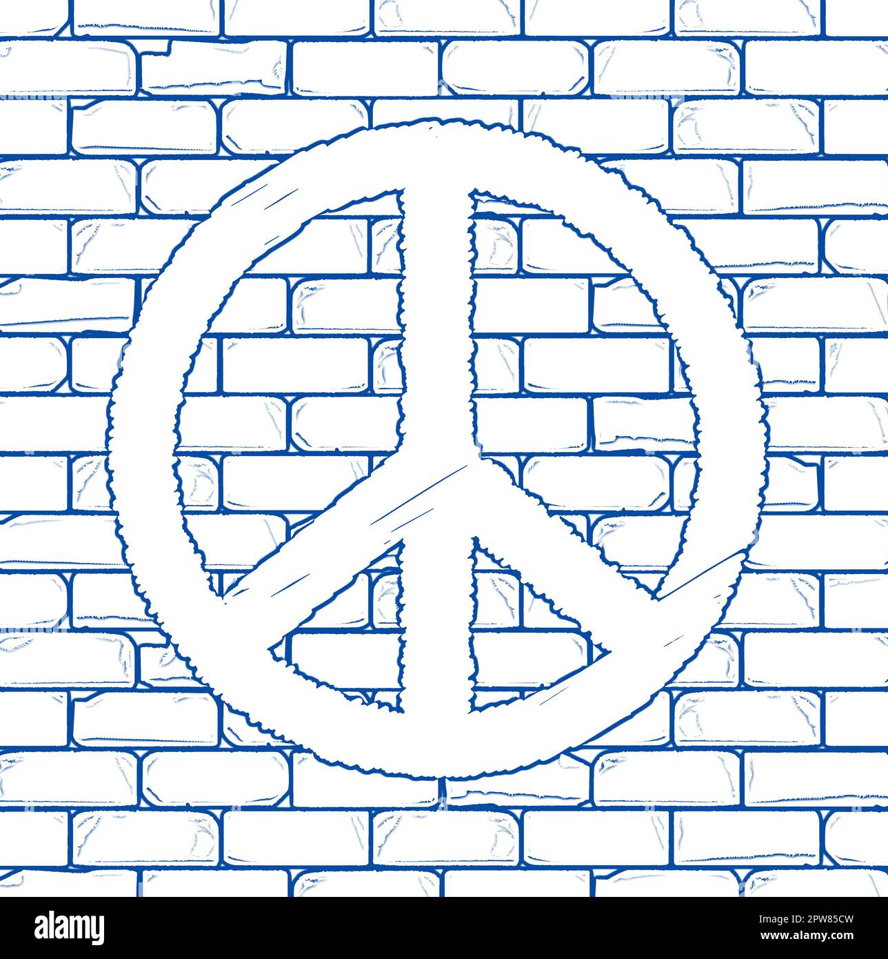Ban the bomb symbol on a traditional brick wall Stock Photo - Alamy
