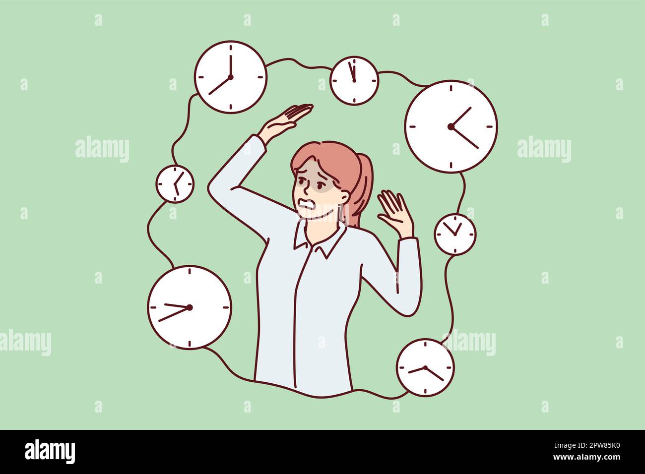 Sad depressed woman standing Stock Vector Images - Alamy