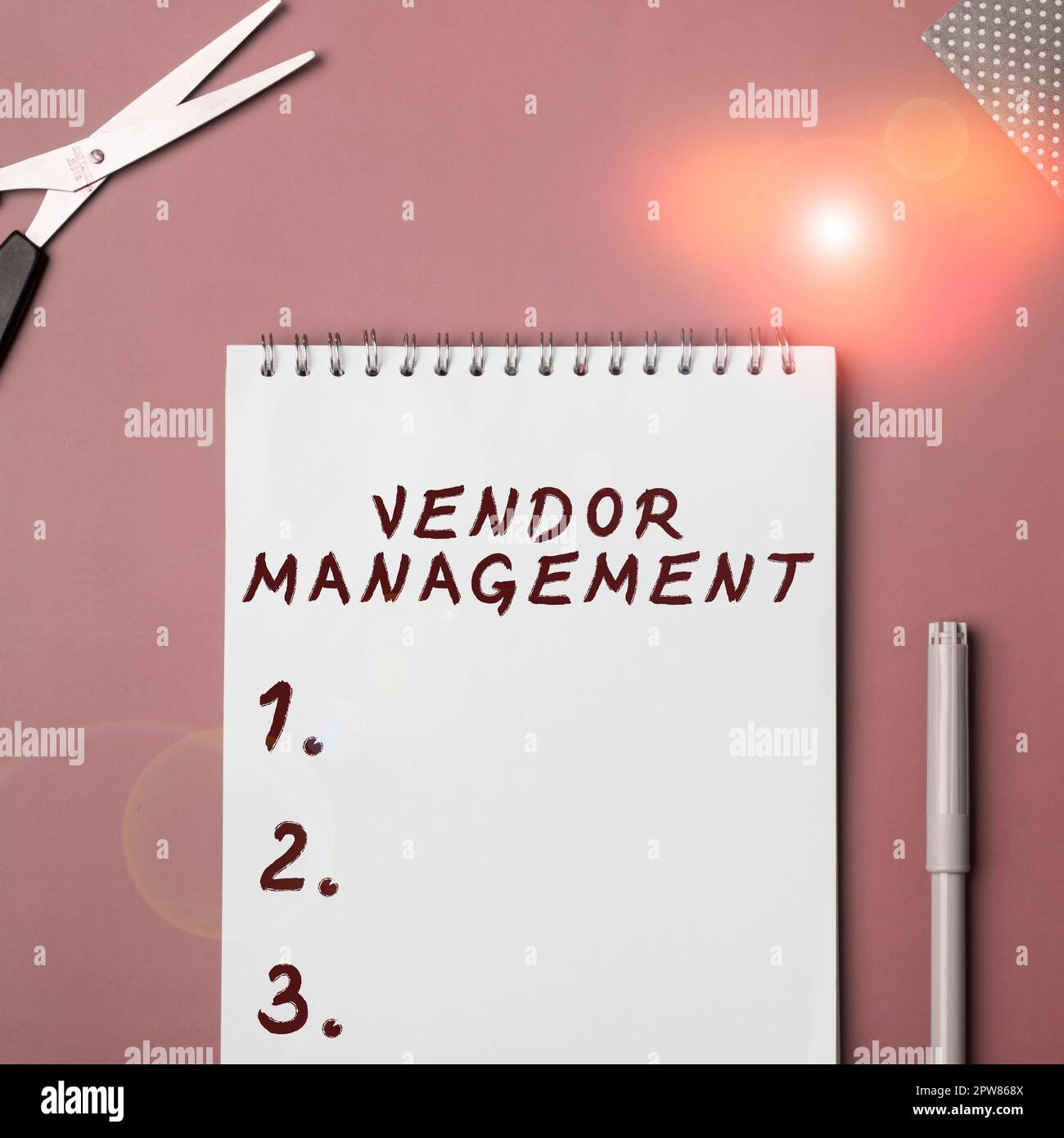 Sign displaying Vendor Management, Word for activities included in ...