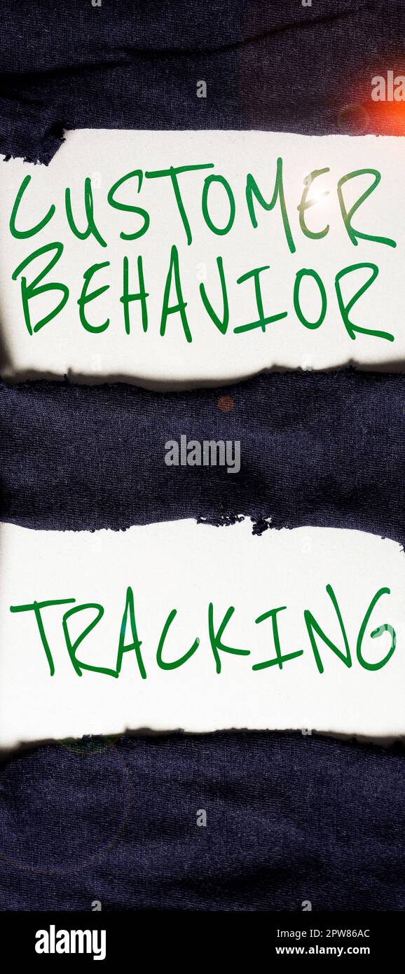 Sign displaying Customer Behavior Tracking, Concept meaning managing ...