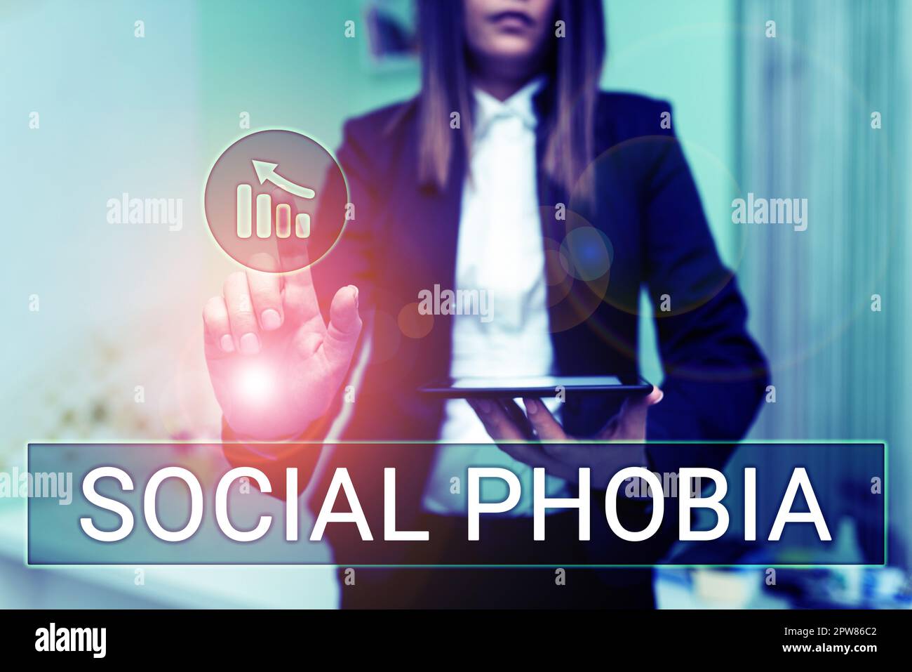 Text caption presenting Social Phobia, Conceptual photo overwhelming ...