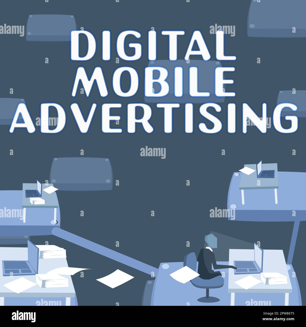 Hand writing sign Digital Mobile Advertising, Business showcase ...