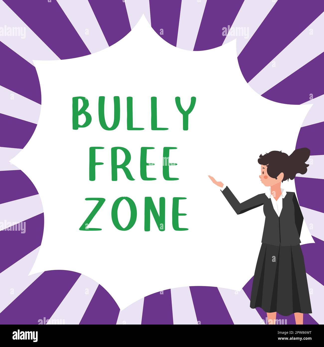 Text caption presenting Bully Free Zone, Business approach Be ...