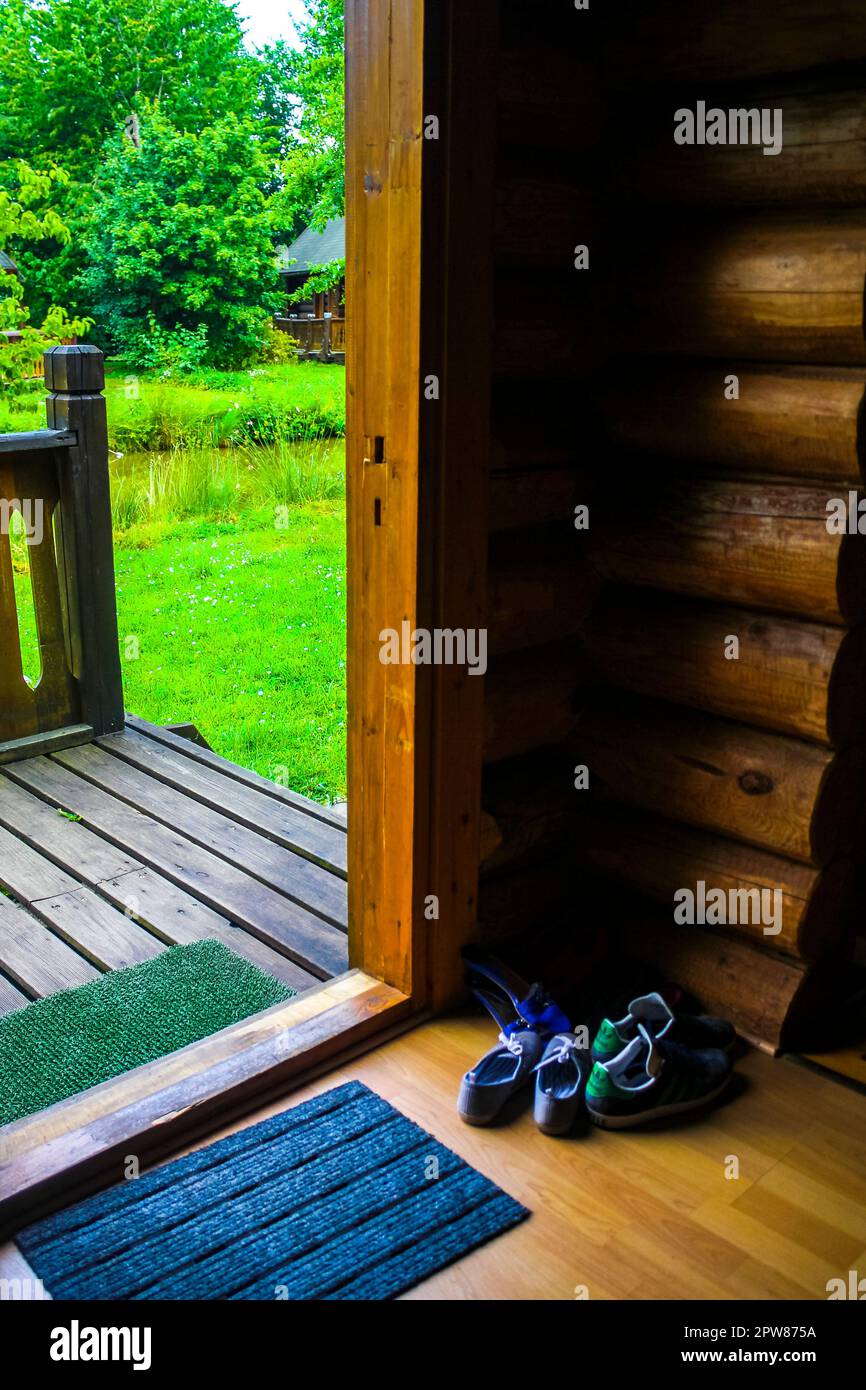 Vacation and interior design in a vacation wooden cabin in Hemmoor ...