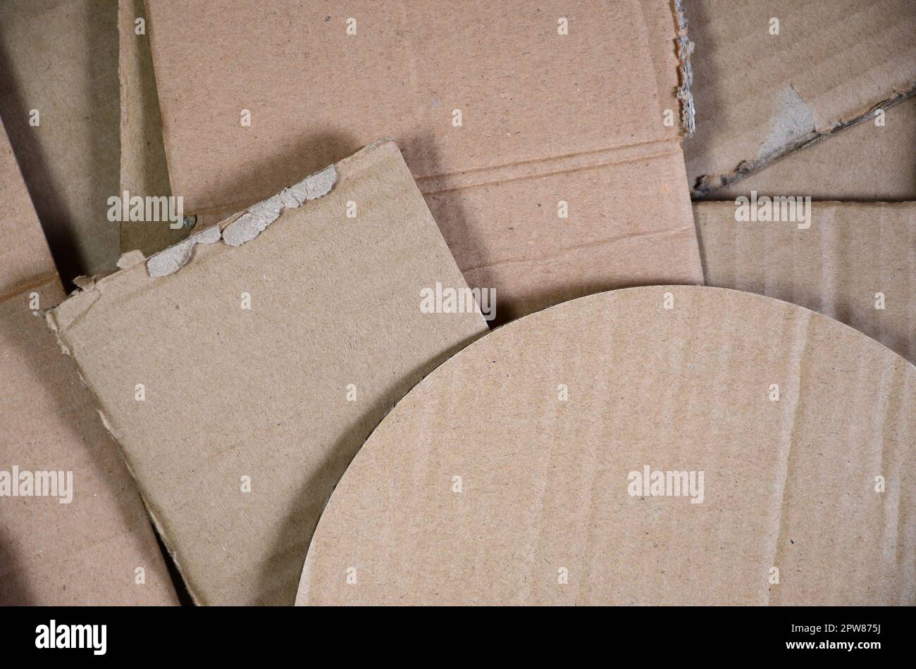 Background of paper textures piled ready to recycle. A pack of old ...