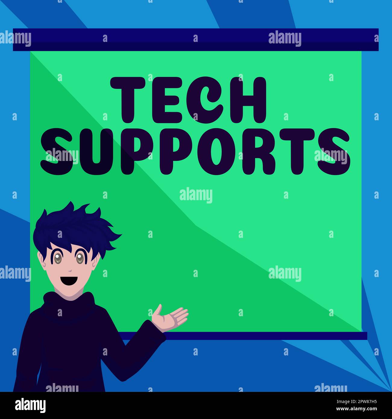 Text caption presenting Tech Supports, Word for Help given by ...