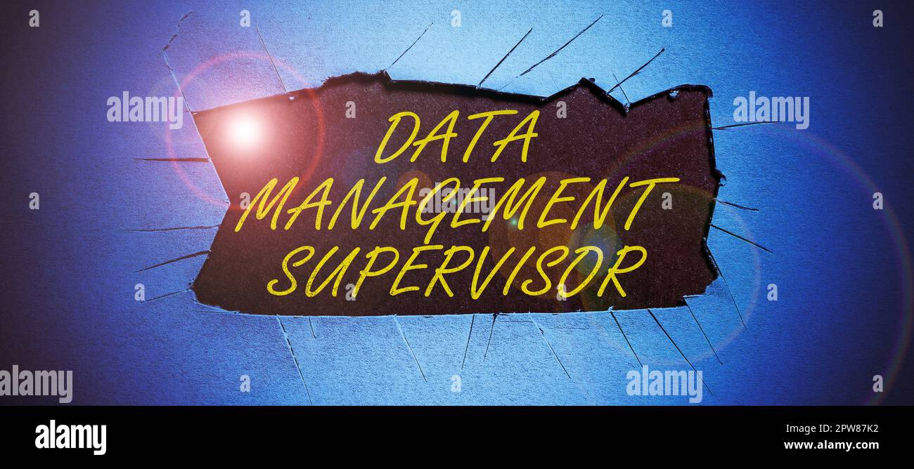 Text caption presenting Data Management Supervisor, Internet Concept ... Text caption presenting Data Management Supervisor, Internet Concept ...