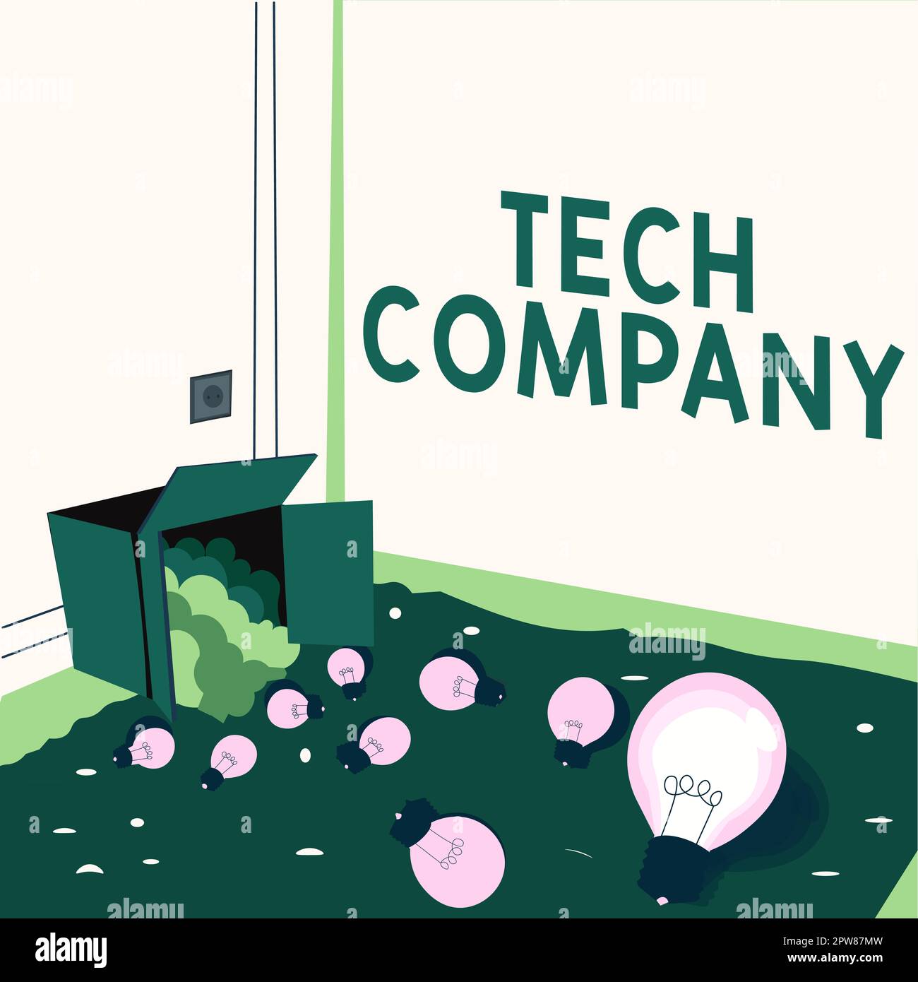 Text showing inspiration Tech Company, Word for a company that invents ...