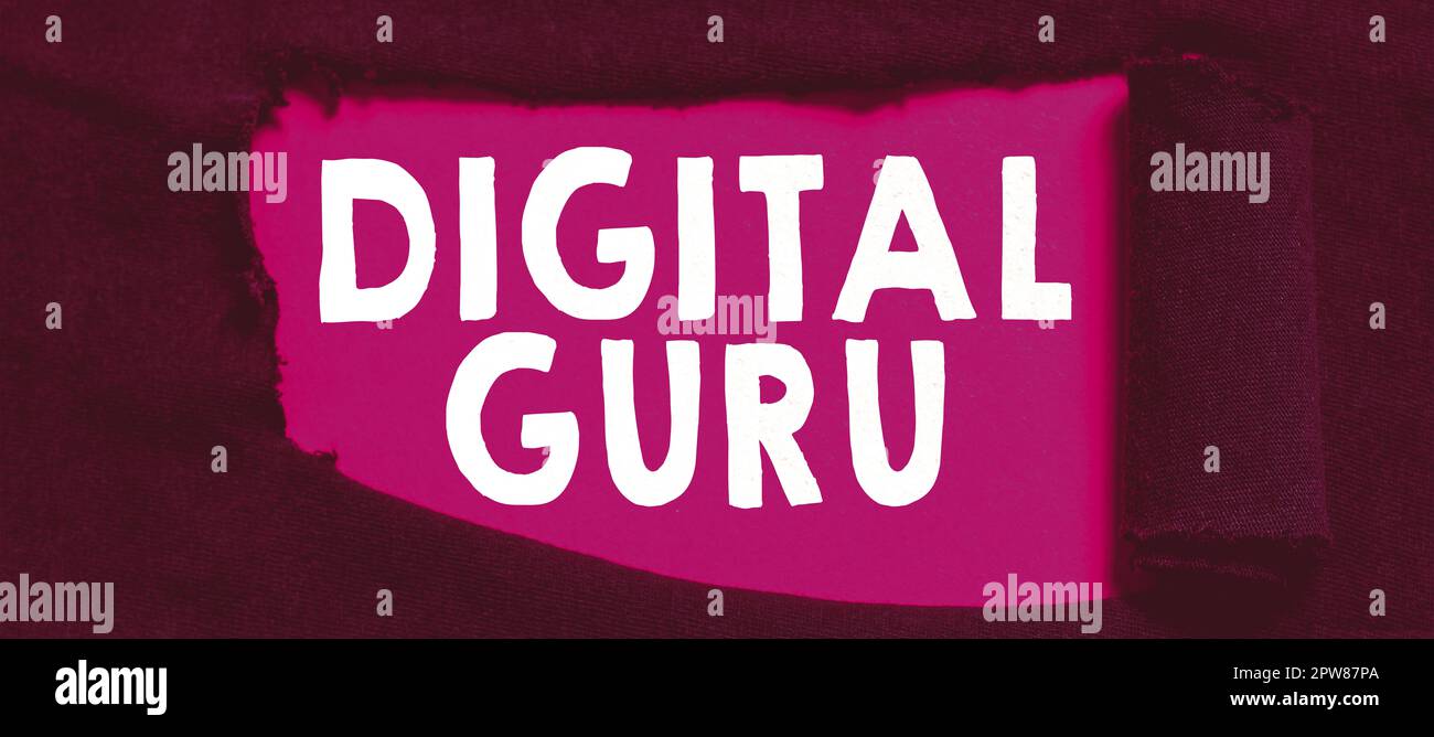 Hand writing sign Digital Guru, Business idea teacher and intellectual ...