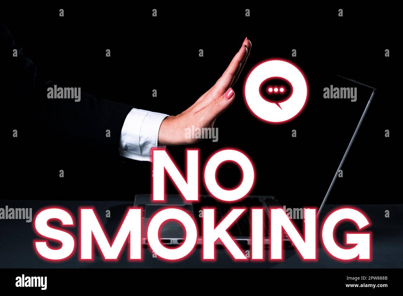 Hand writing sign No Smoking, Internet Concept using tobacco is ...