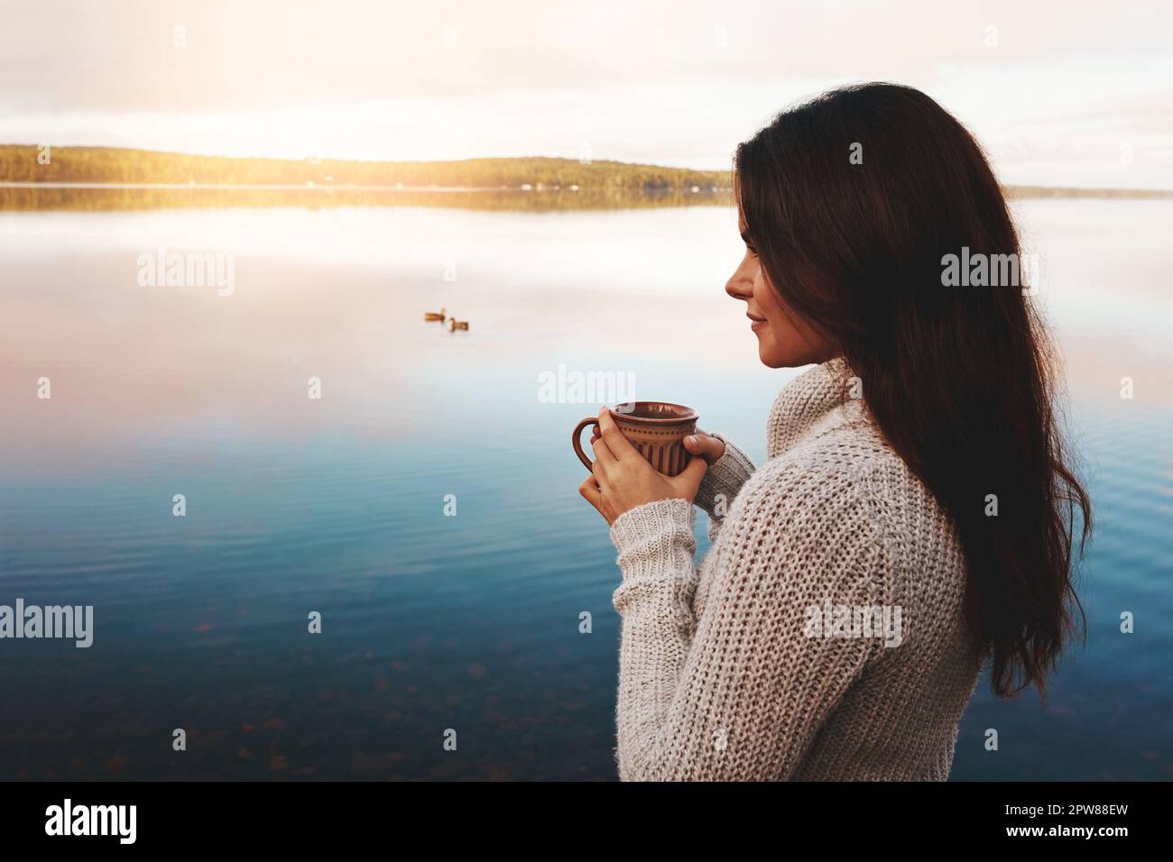 I wouldnt want to be anywhere else. an attractive young woman spending ...