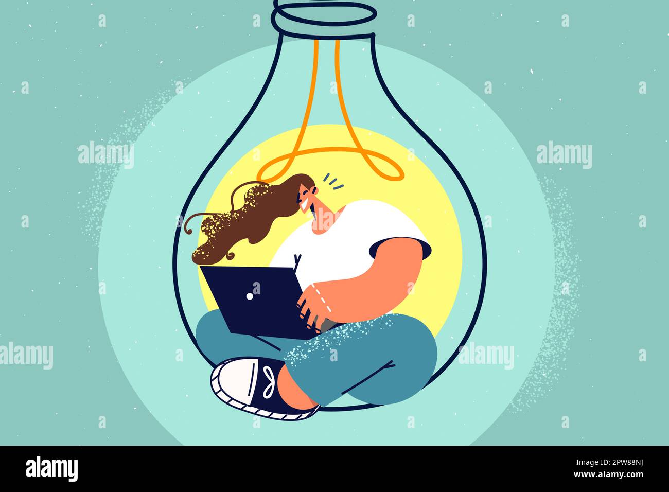 Smart woman on computer in Stock Vector Images - Alamy