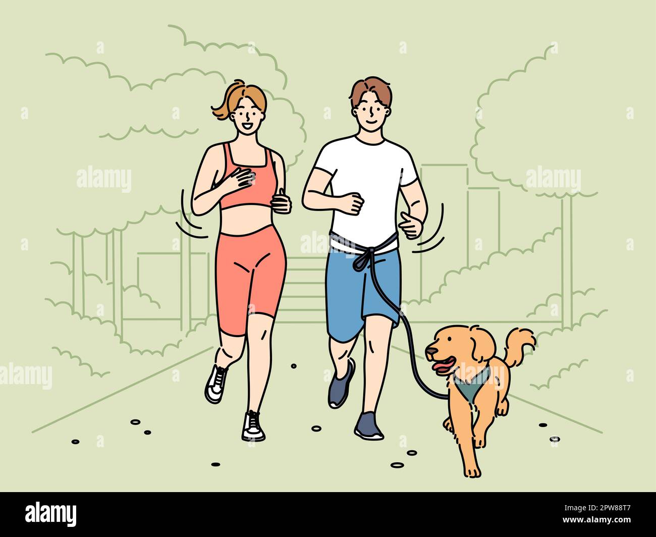 Jogging dog active Stock Vector Images - Alamy
