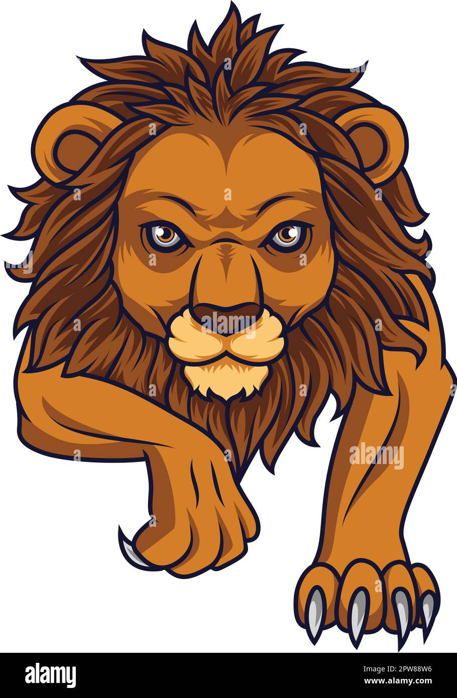 Cartoon lion attacking Stock Vector Image & Art - Alamy