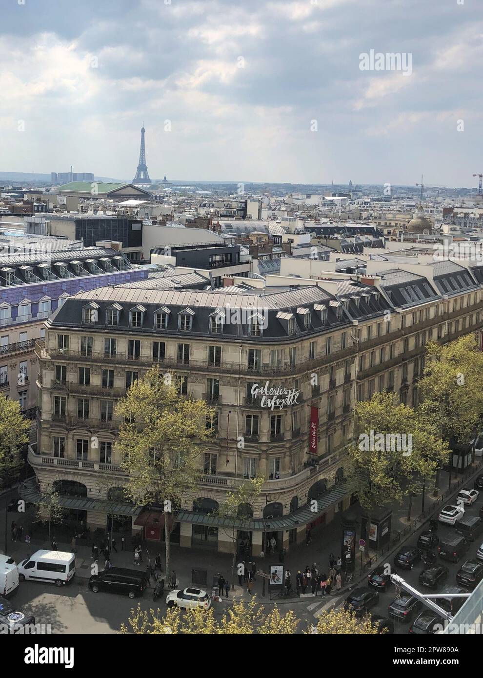 Paris, France. 18th Apr, 2023. View from the center over the city in ...