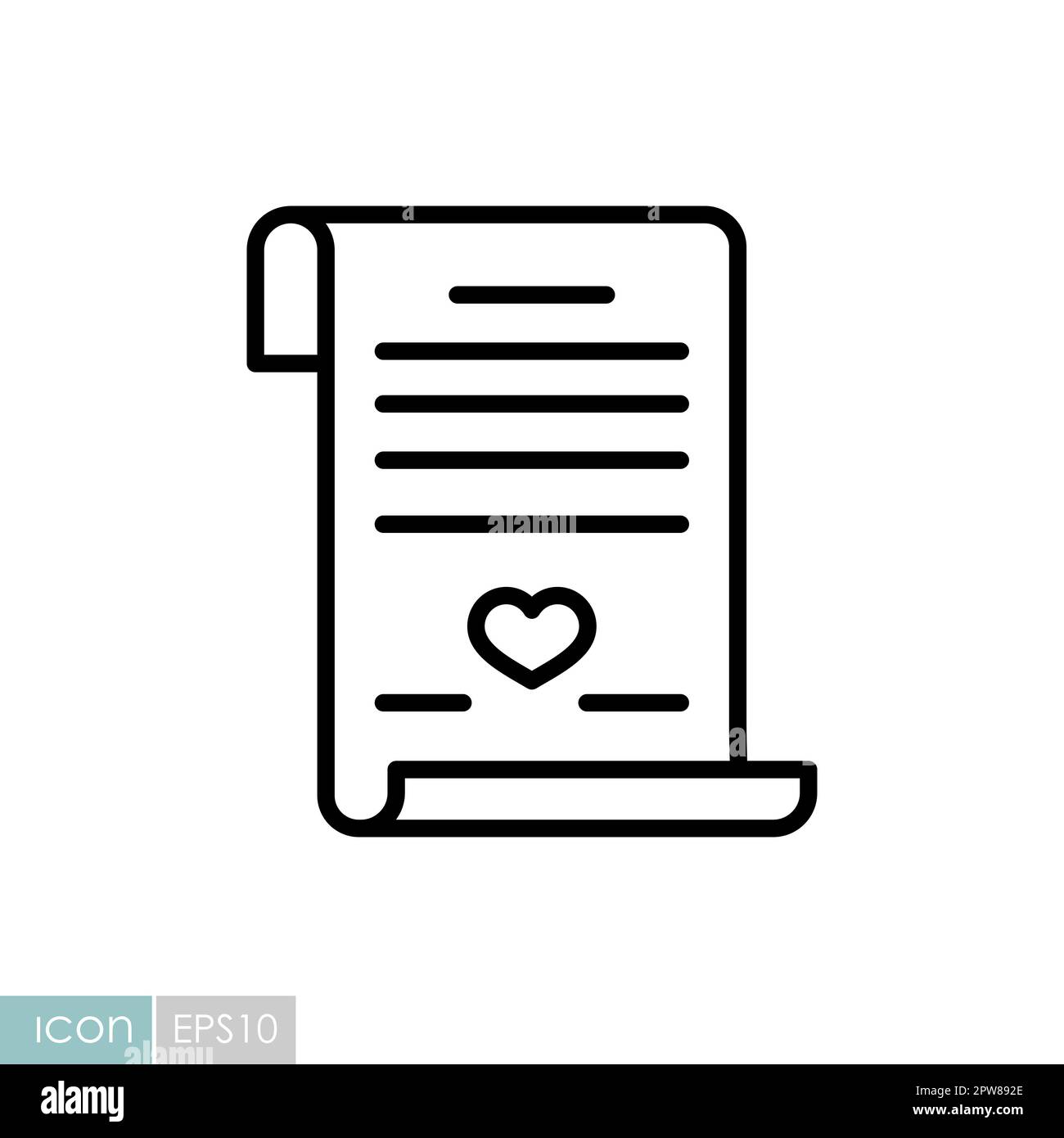 Marriage contract. Wedding certificate vector icon Stock Vector Image ...