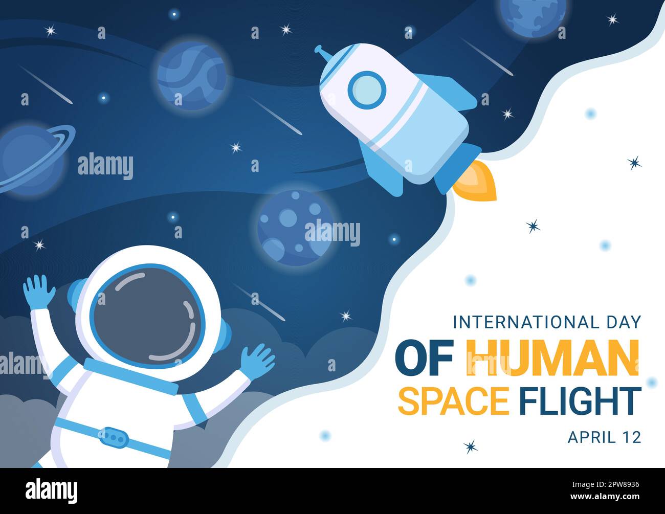 International Human Space Flight Day on April 12 Illustration with ...