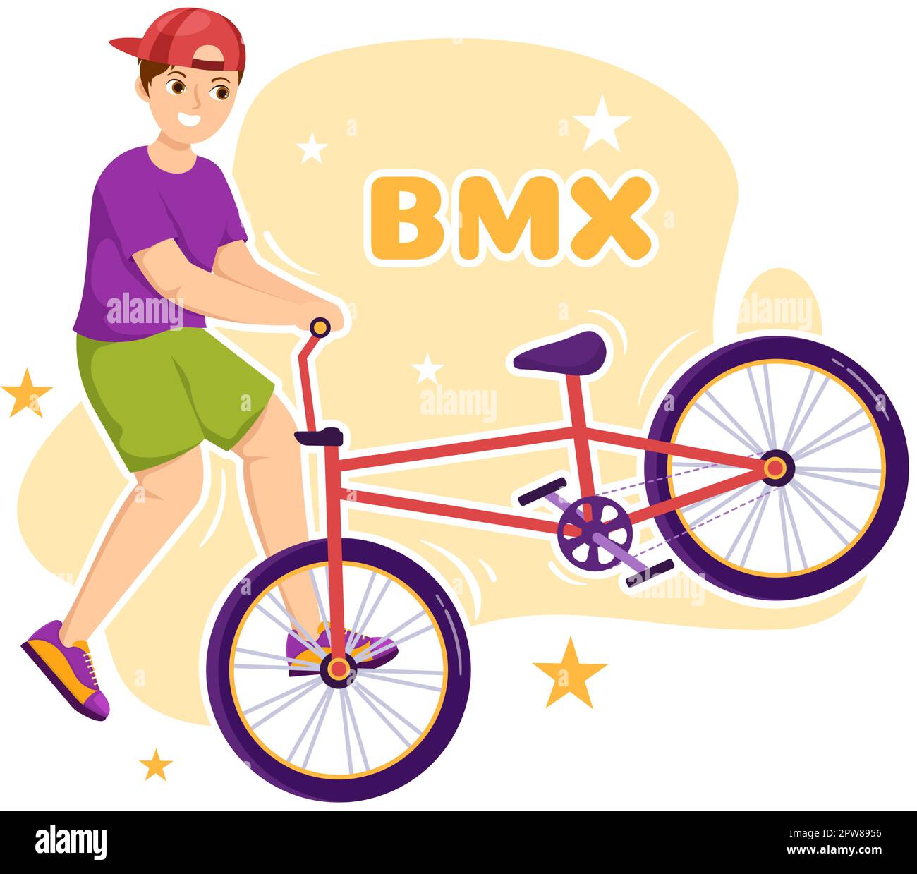 BMX Bicycle Sport Illustration with Young People Riding Bicycles for ...