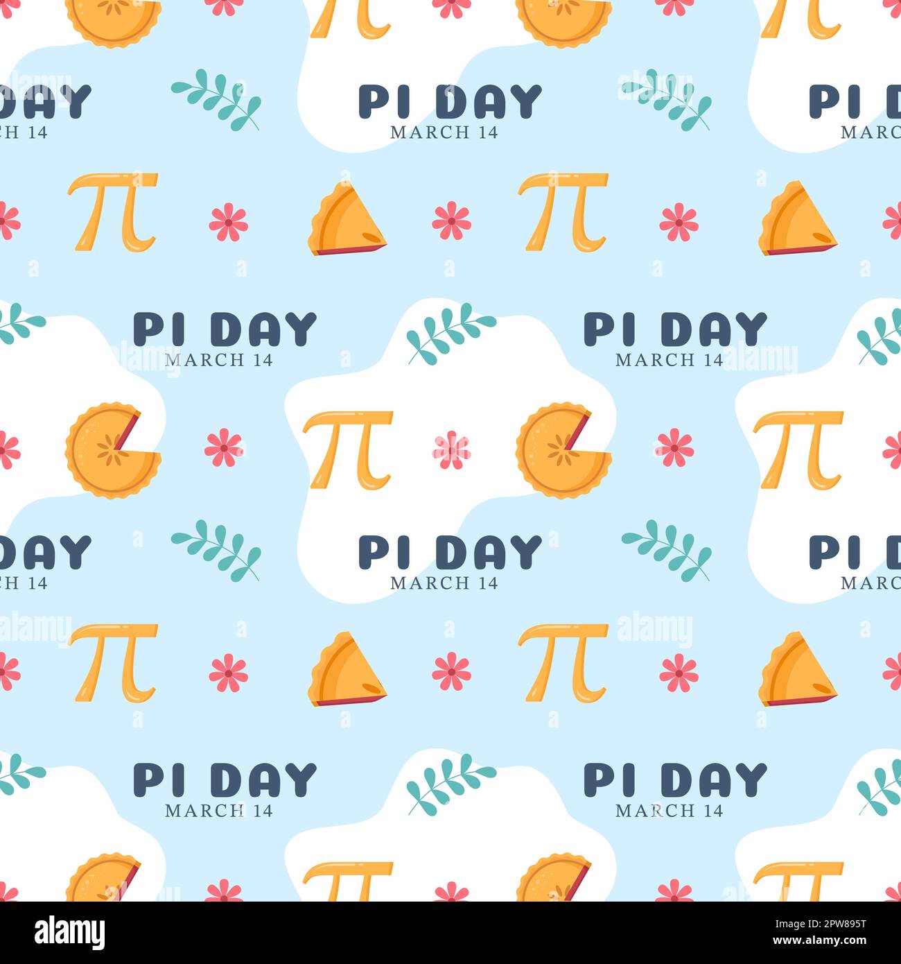 Pi Day Seamless Pattern Design with Mathematical Constants or Baked Pie ...