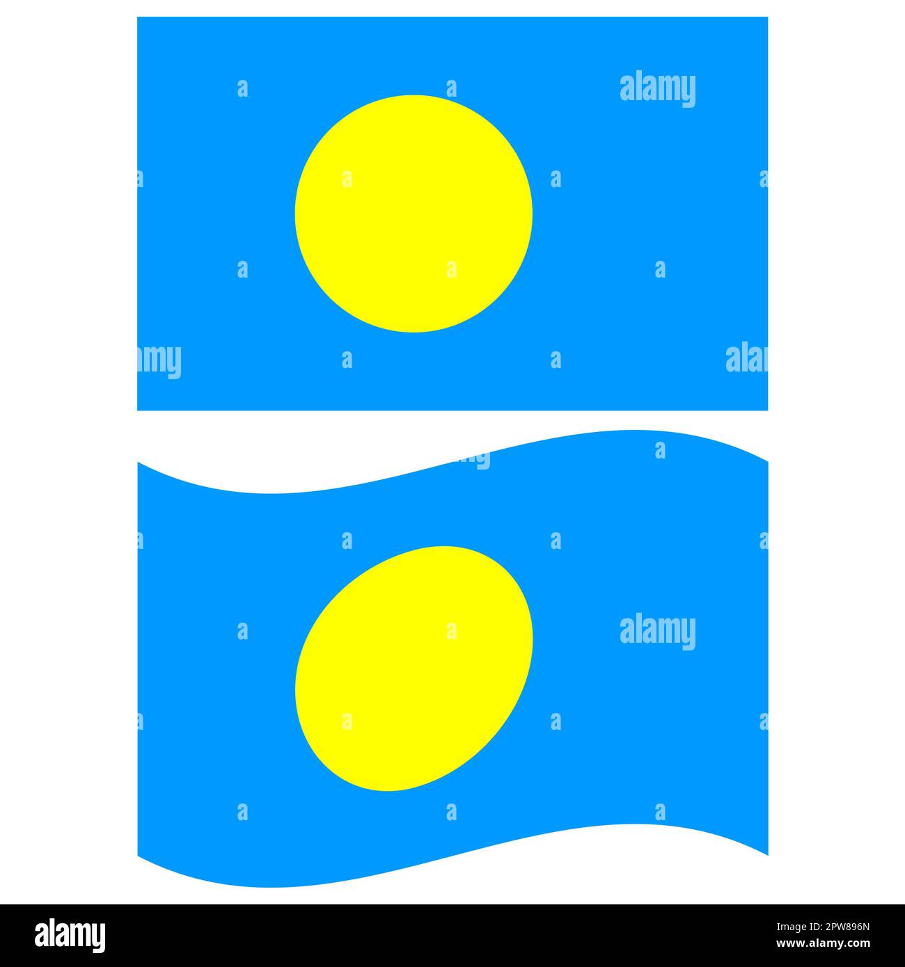 Waving flag of Palau. Palau flag on white background. flat style Stock Photo - Alamy