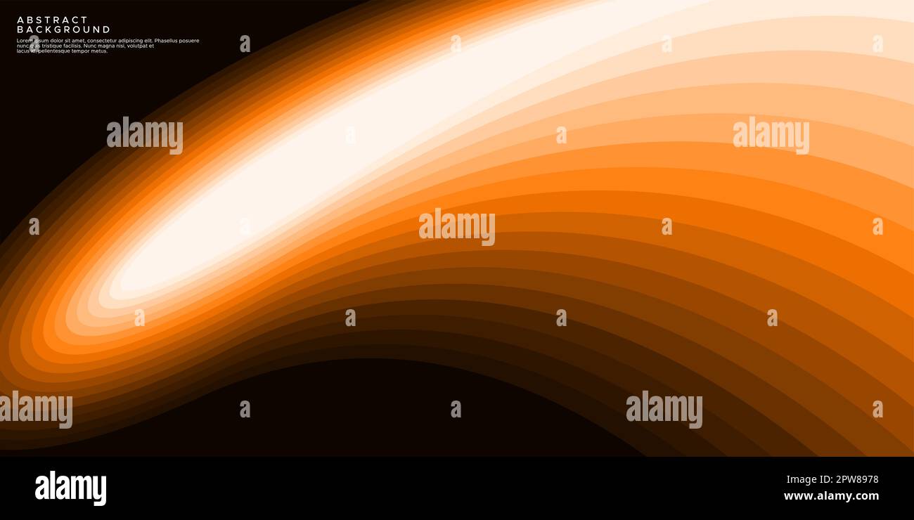 Colorful orange curves layer shades abstract background. Modern curvy ...