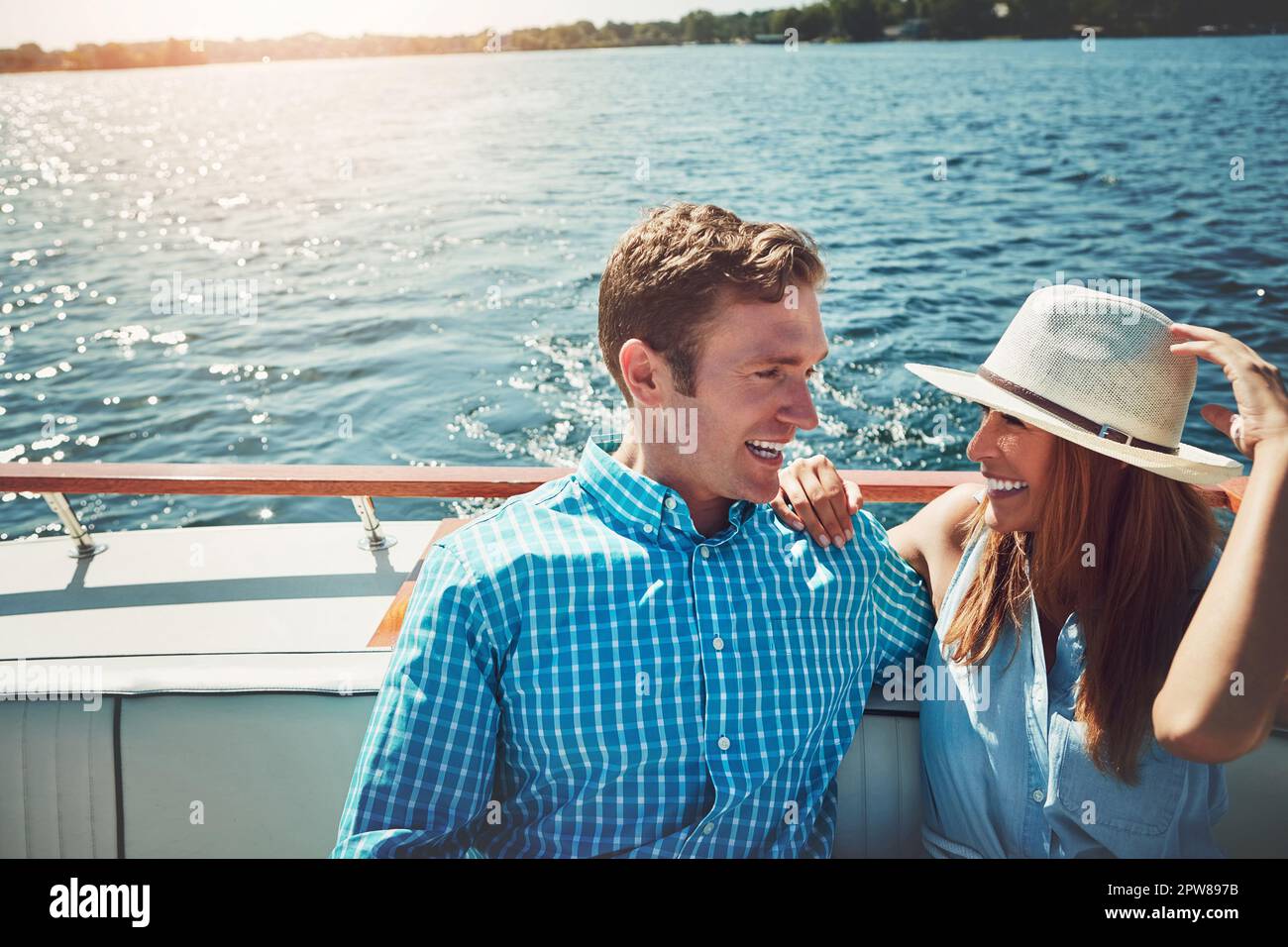 All aboard the love boat. a young couple spending time together on a ...