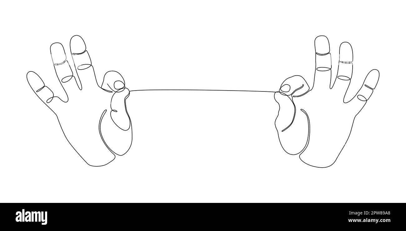 Illustration line drawing pulling hand hi-res stock photography and ...