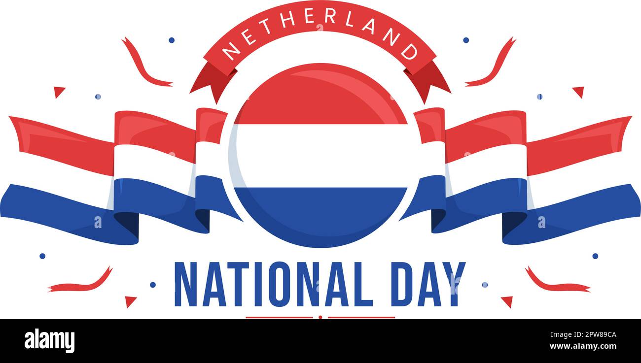 Happy Netherland National Day Illustration with Netherlands Flag for Web Banner or Landing Page ...