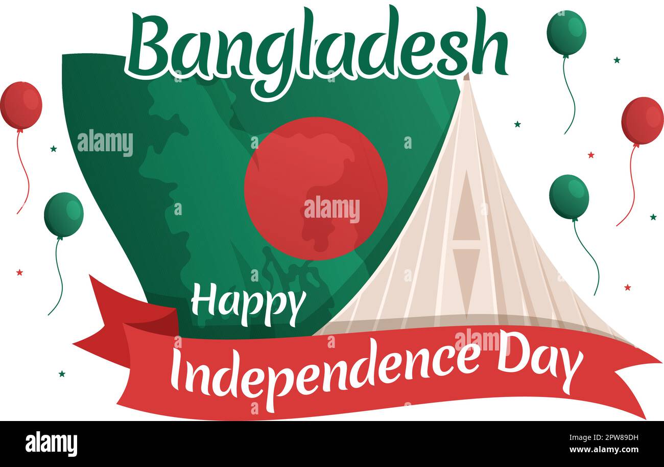 Happy Independence Day of Bangladesh on March 26th Illustration with ...