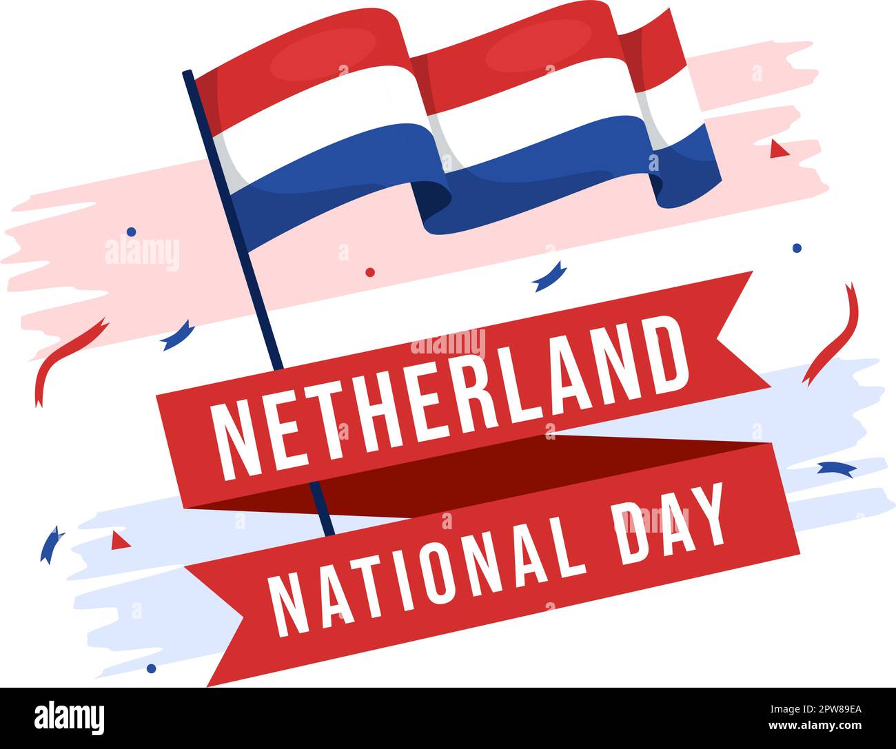 Happy Netherland National Day Illustration with Netherlands Flag for ...