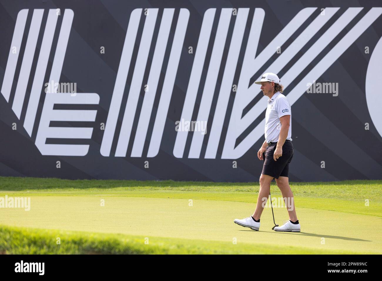 Captain Cameron Smith of Ripper GC walks across the ninth green during ...