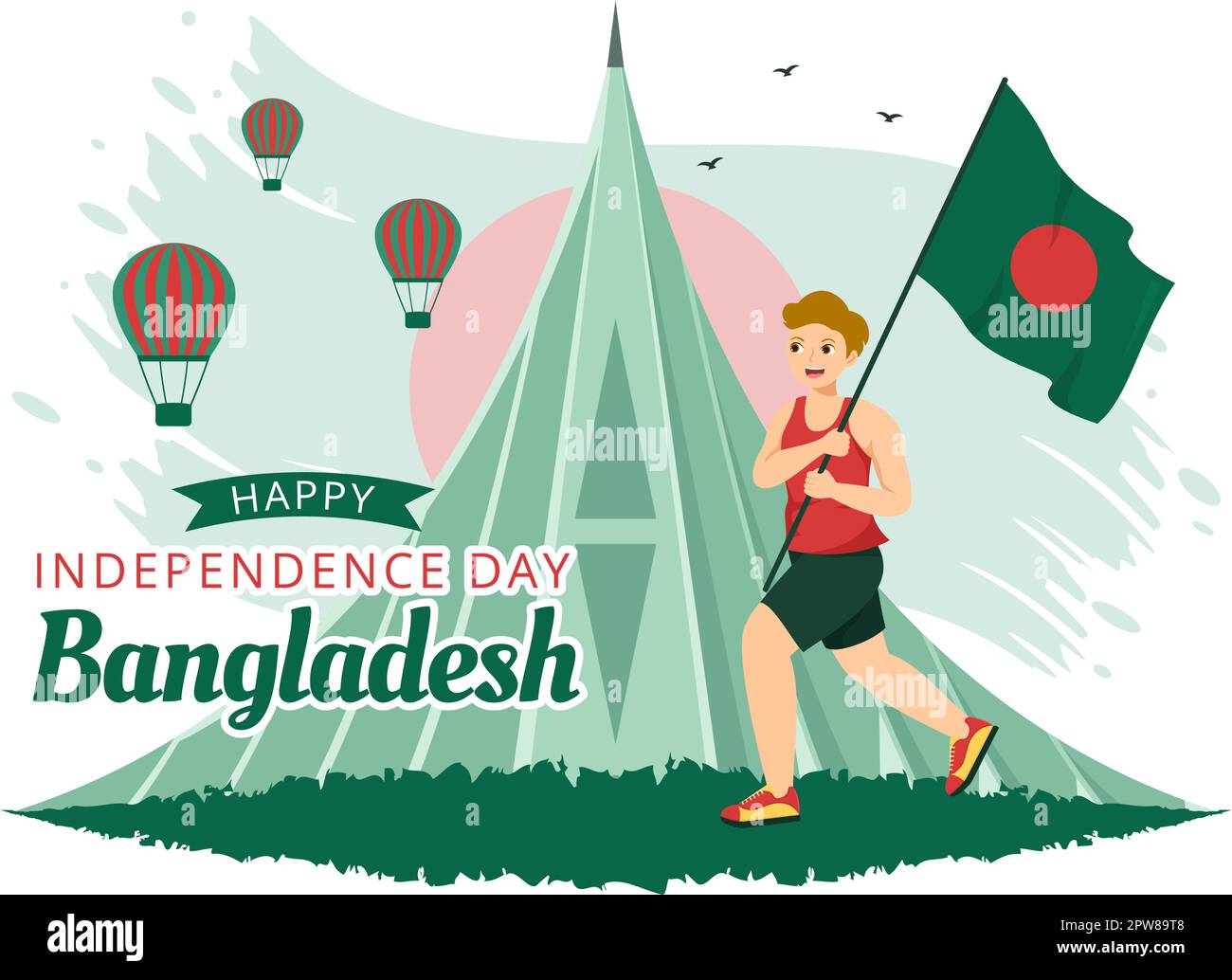 Happy Independence Day of Bangladesh on March 26th Illustration with ...