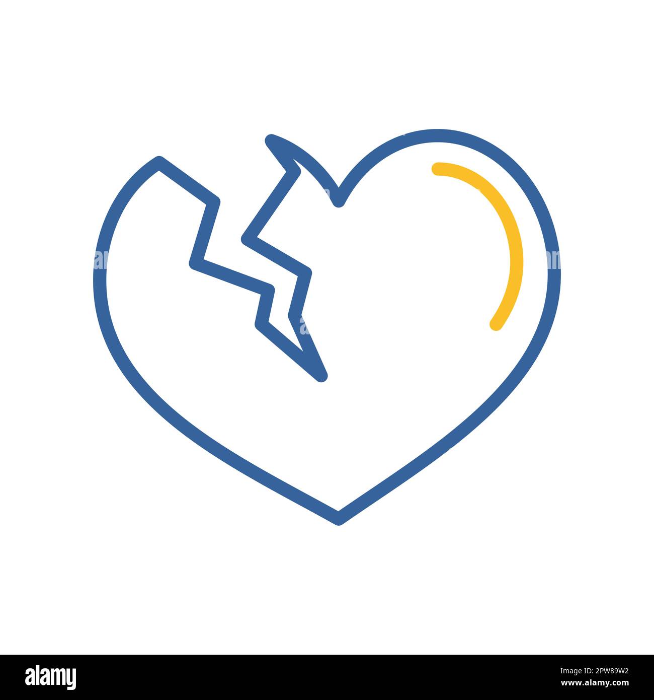 Broken cut heart icon Stock Vector Images - Alamy