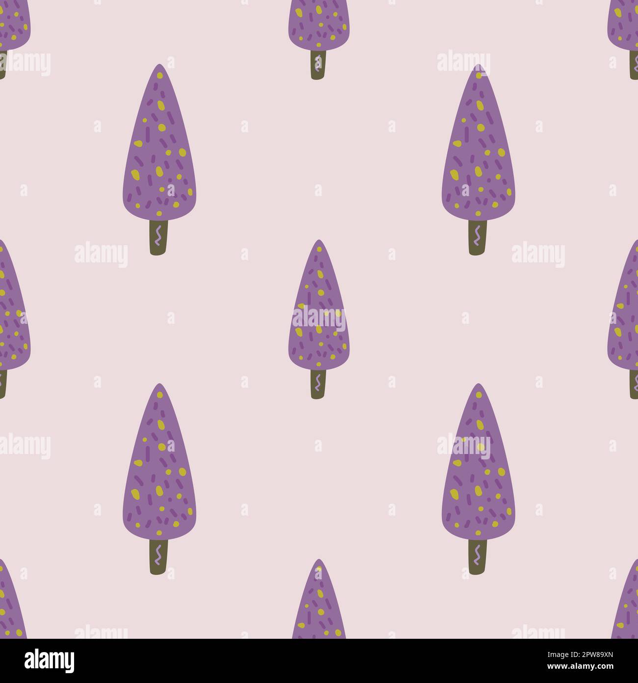 Tree seamless pattern repeat nature background illustration for wall ...