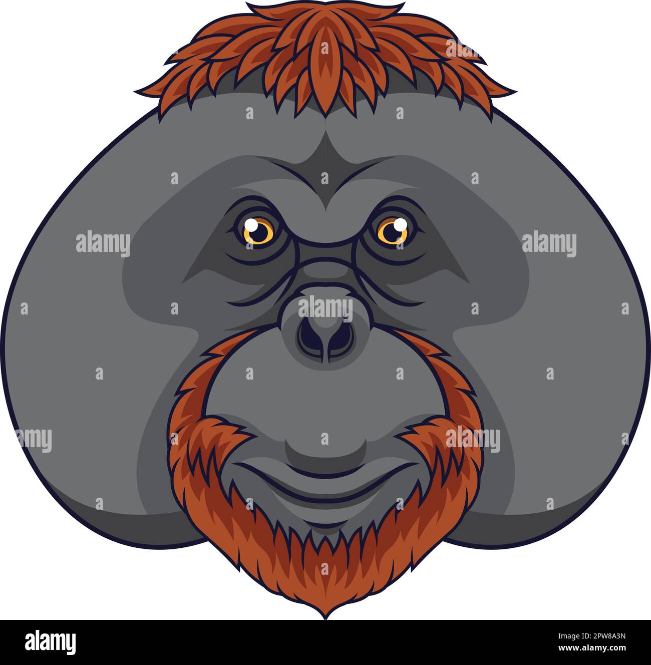 Cartoon orangutan head mascot Stock Vector Image & Art - Alamy