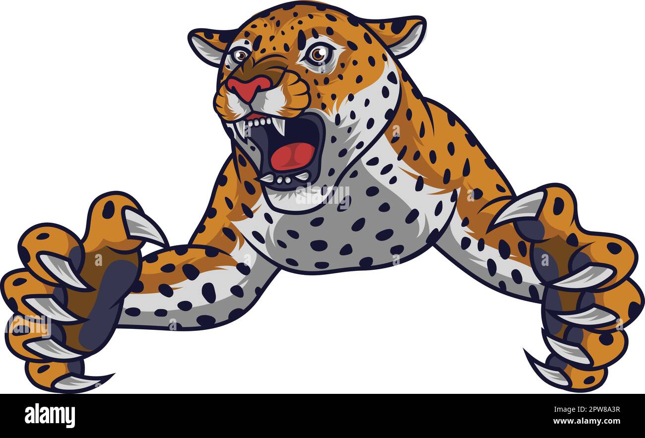 Angry leaping leopard Stock Vector Image & Art - Alamy