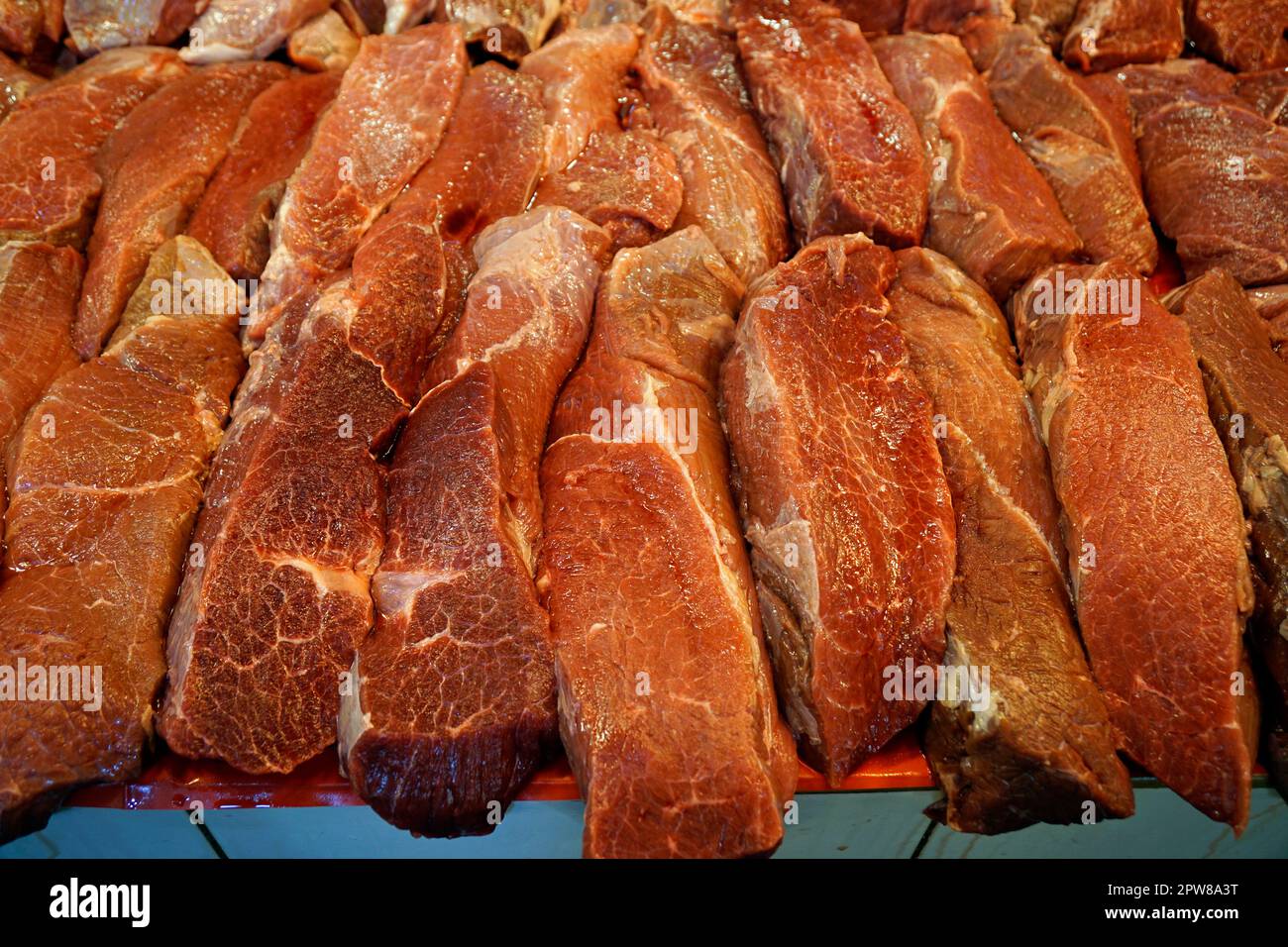 local market on cebu island selling fresh meat Stock Photo - Alamy