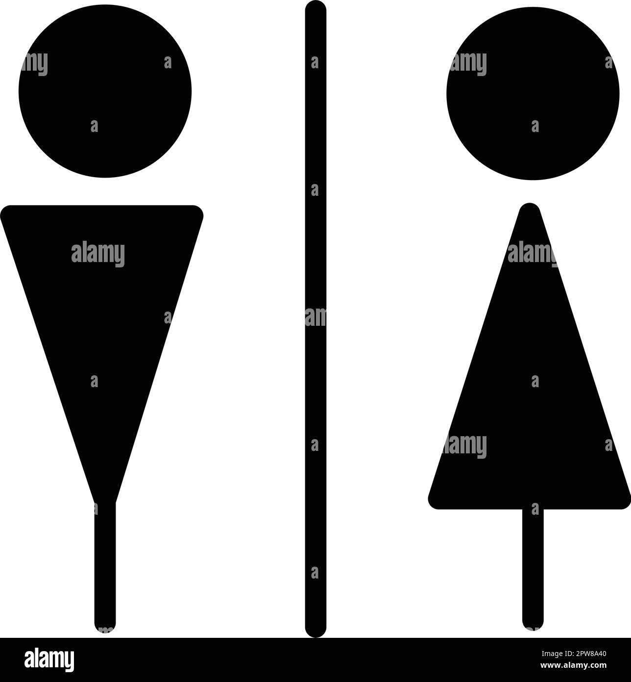 Toilet Sign Vector With Man And Woman Restroom Symbol In A Glyph