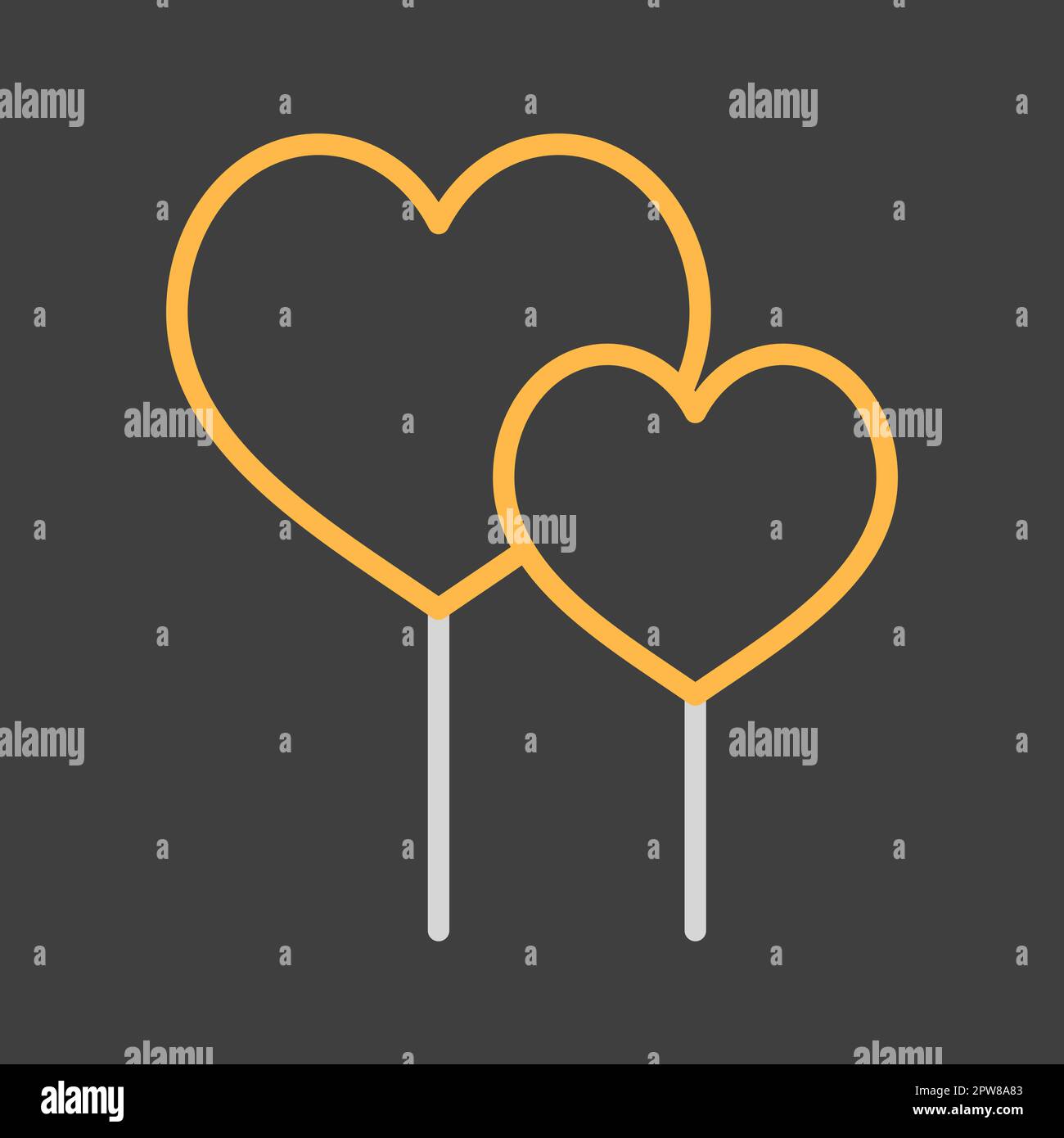 Two red heart lollipops vector icon Stock Vector Image & Art - Alamy