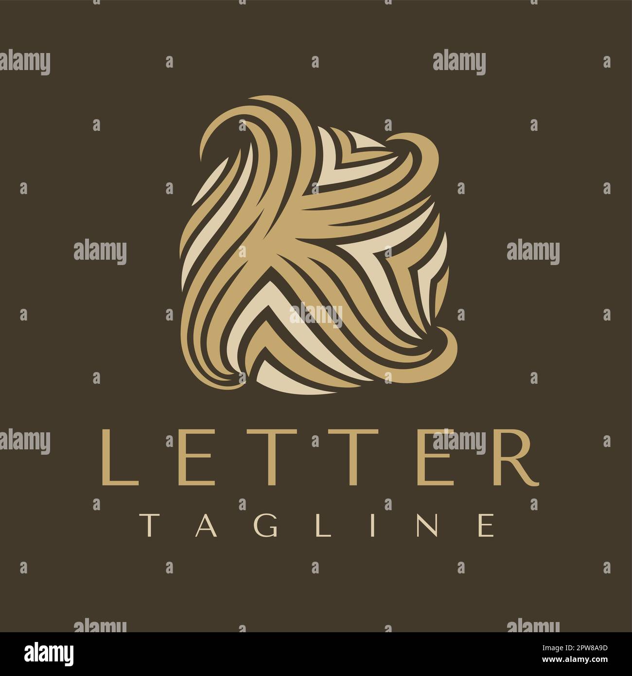 Vintage circle K letter logo design template. Luxury K logo vector ...