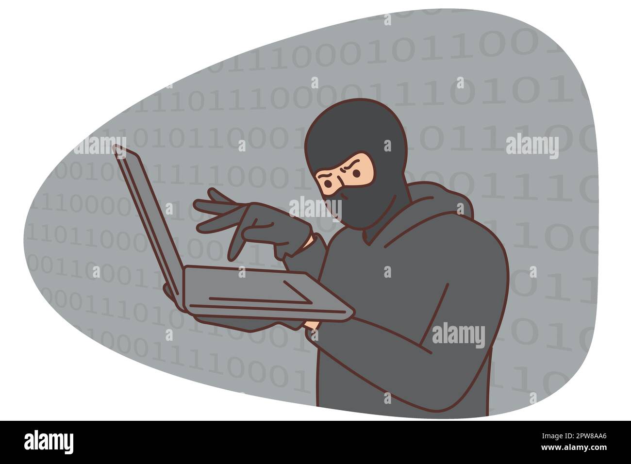 Hacker, cybercriminal with laptop stealing users personal data Stock ... Hacker, cybercriminal with laptop stealing users personal data Stock ...