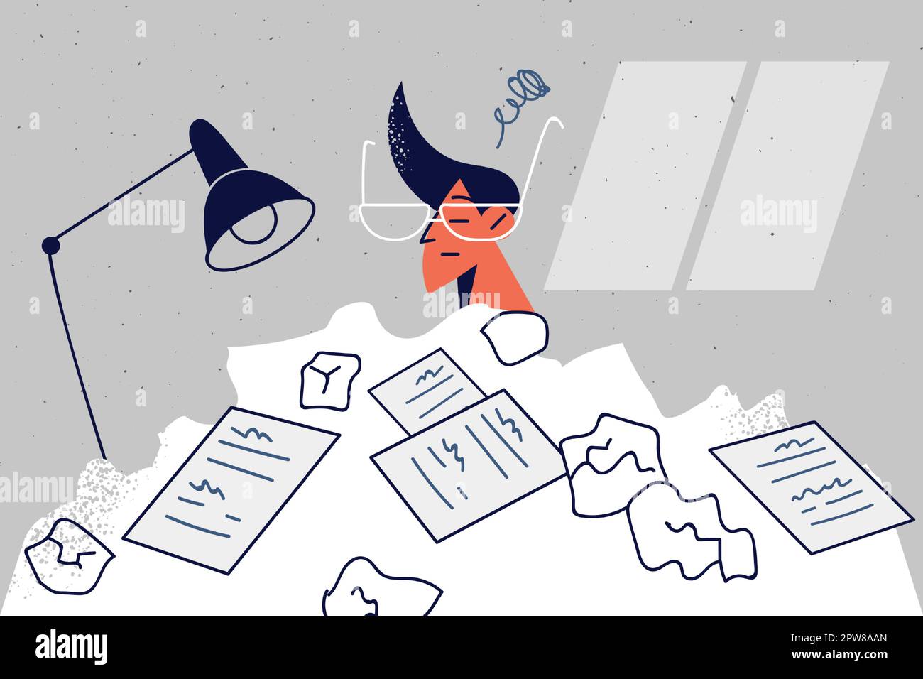 Paperwork overwhelmed Stock Vector Images - Alamy