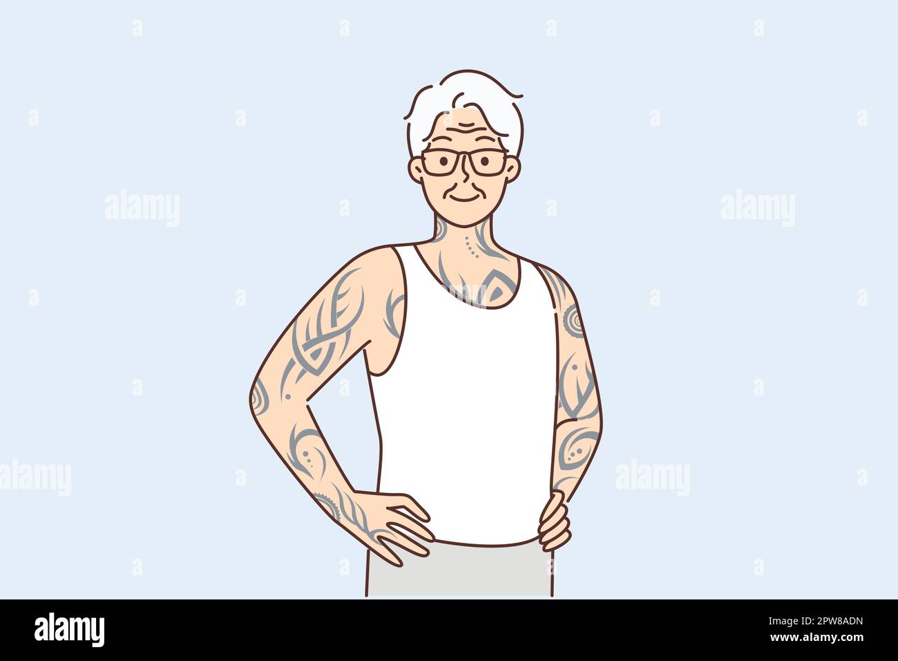 Wrinkly old man Stock Vector Images - Alamy
