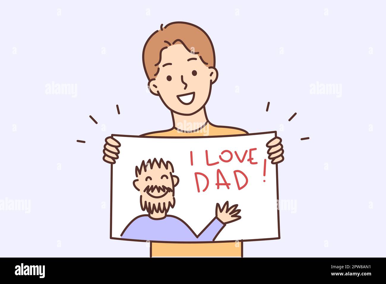 Portrait smiling schoolboy holding Stock Vector Images - Alamy