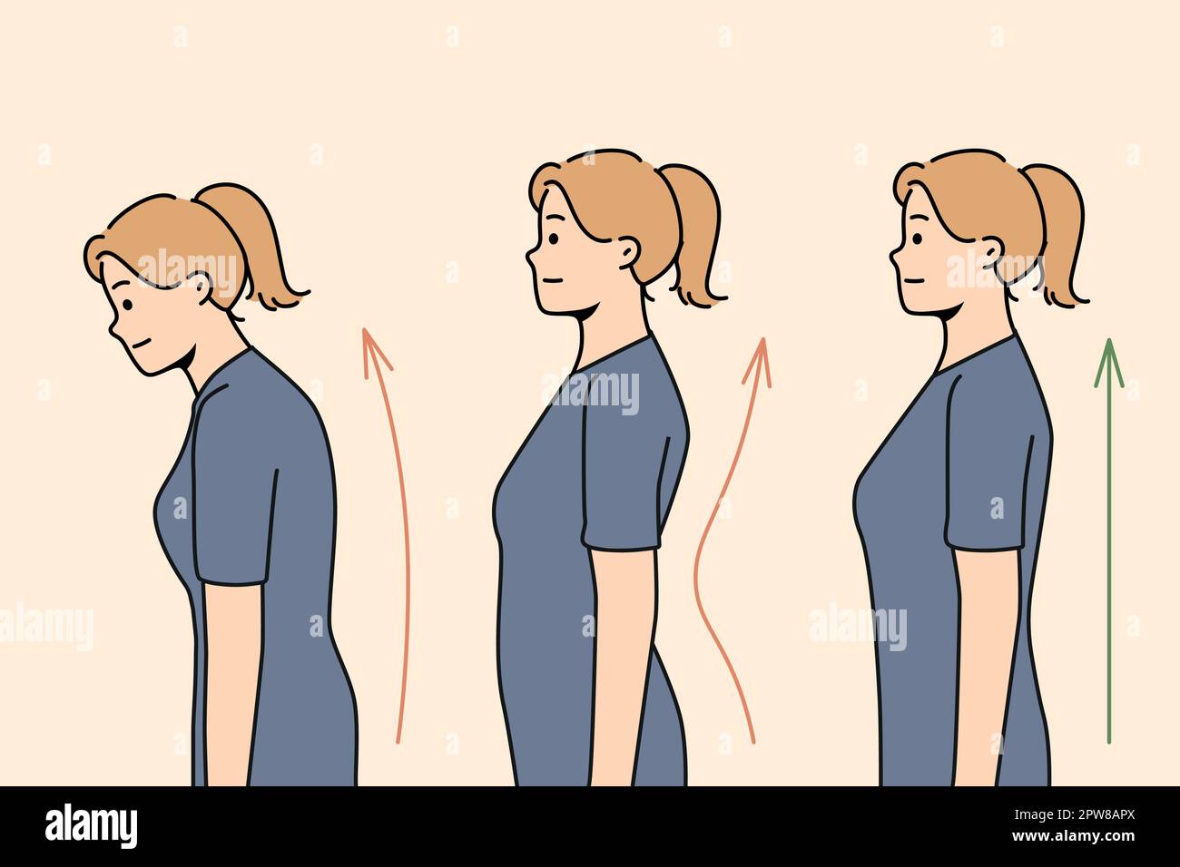 Bad posture Stock Vector Images - Alamy