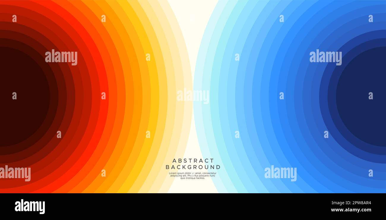 Fire and water abstract circle background. Colorful Red and blue line ...