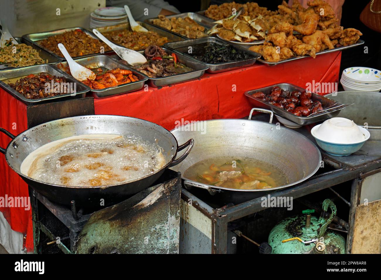 traditional food stall in the streets of cebu city at the philippines ...