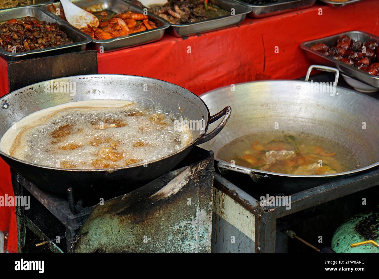 traditional food stall in the streets of cebu city at the philippines ...