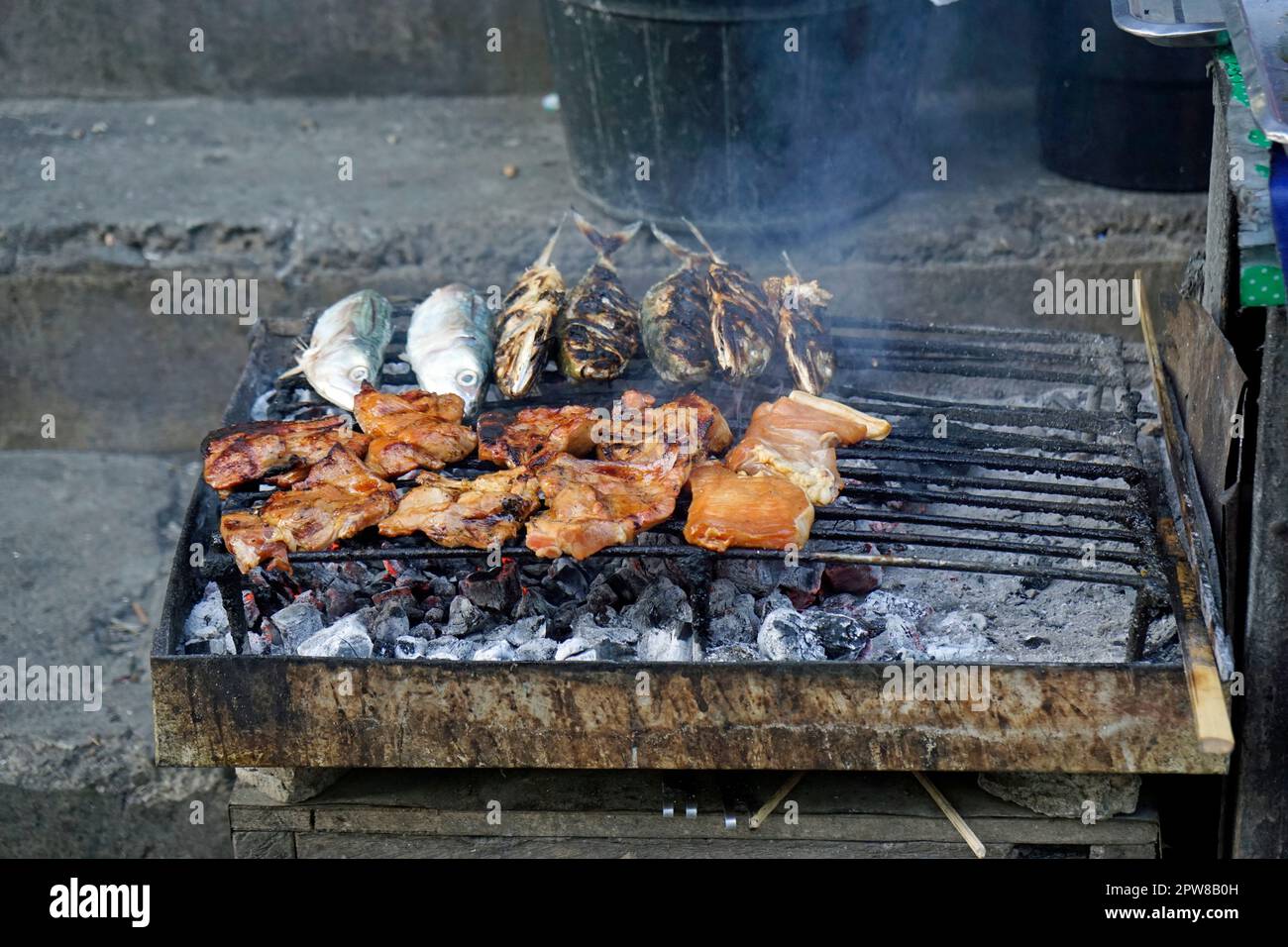 traditional food stall in the streets of cebu city at the philippines ...