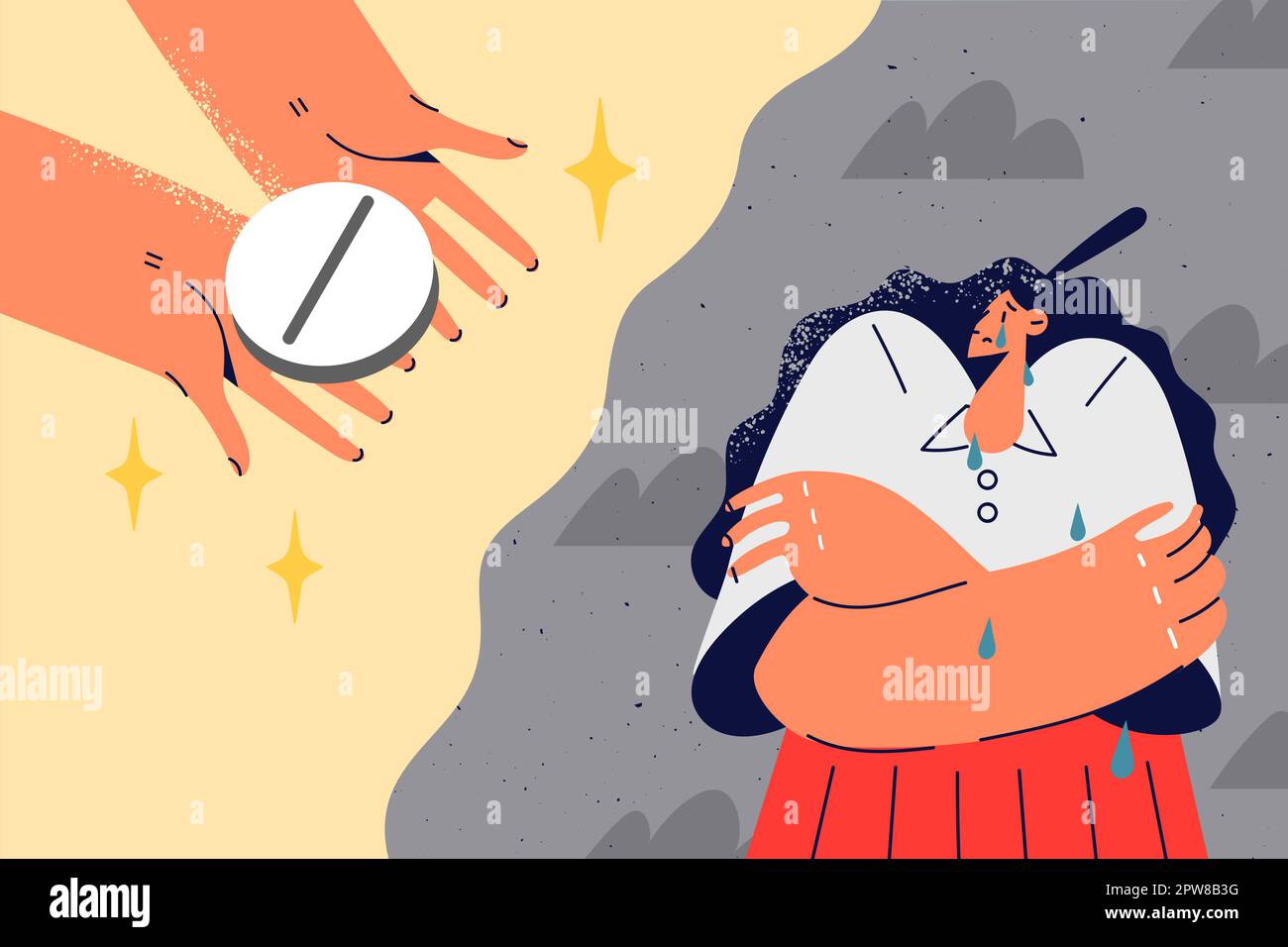 Woman supplement pill Stock Vector Images - Alamy